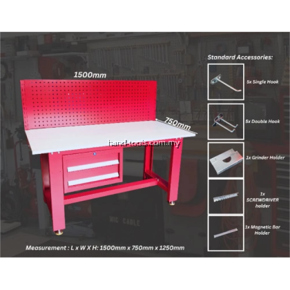 Heavy Duty Workbench with Back Panel and 2 Drawer With Kit.png